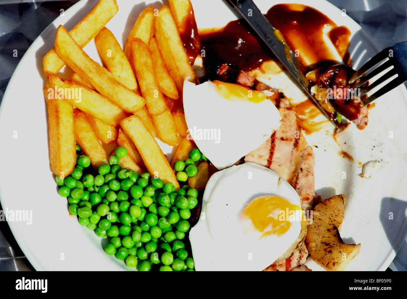 Typical fatty "English" breakfast Stock Photo - Alamy