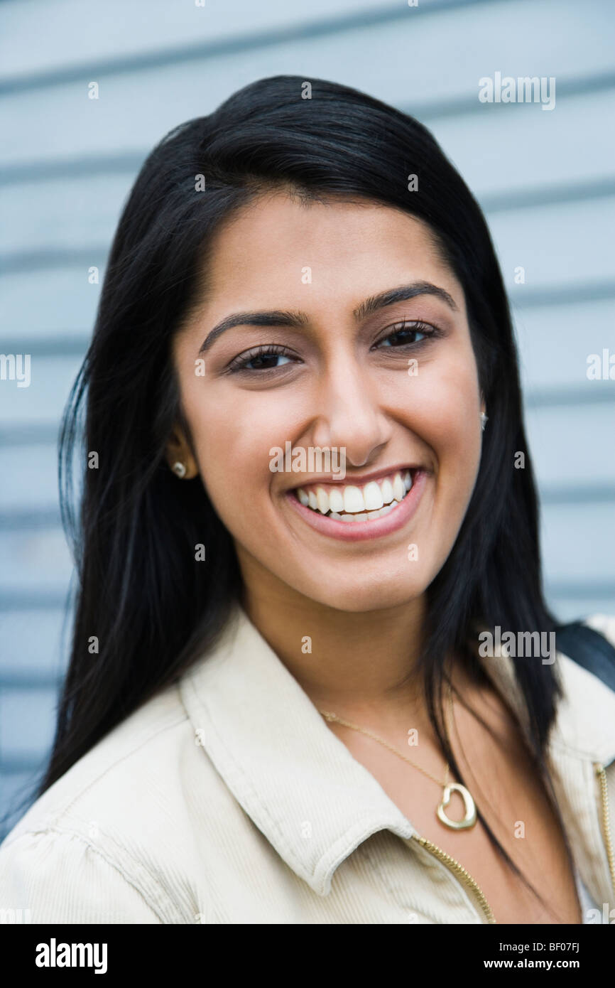Portrait of a happy woman smiling Stock Photo - Alamy
