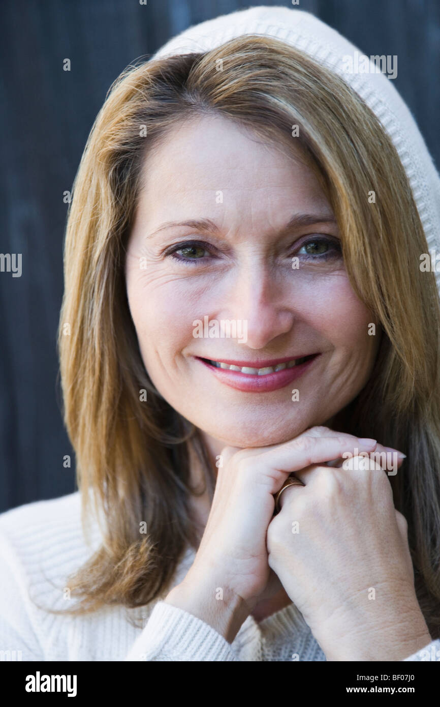 Portrait of a happy woman smiling Stock Photo - Alamy