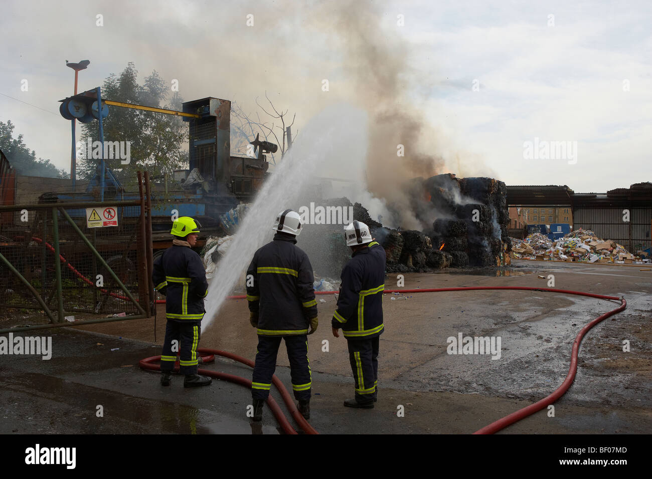 FIRE AT WASTE PAPER RECYCLING PLANT Stock Photo - Alamy
