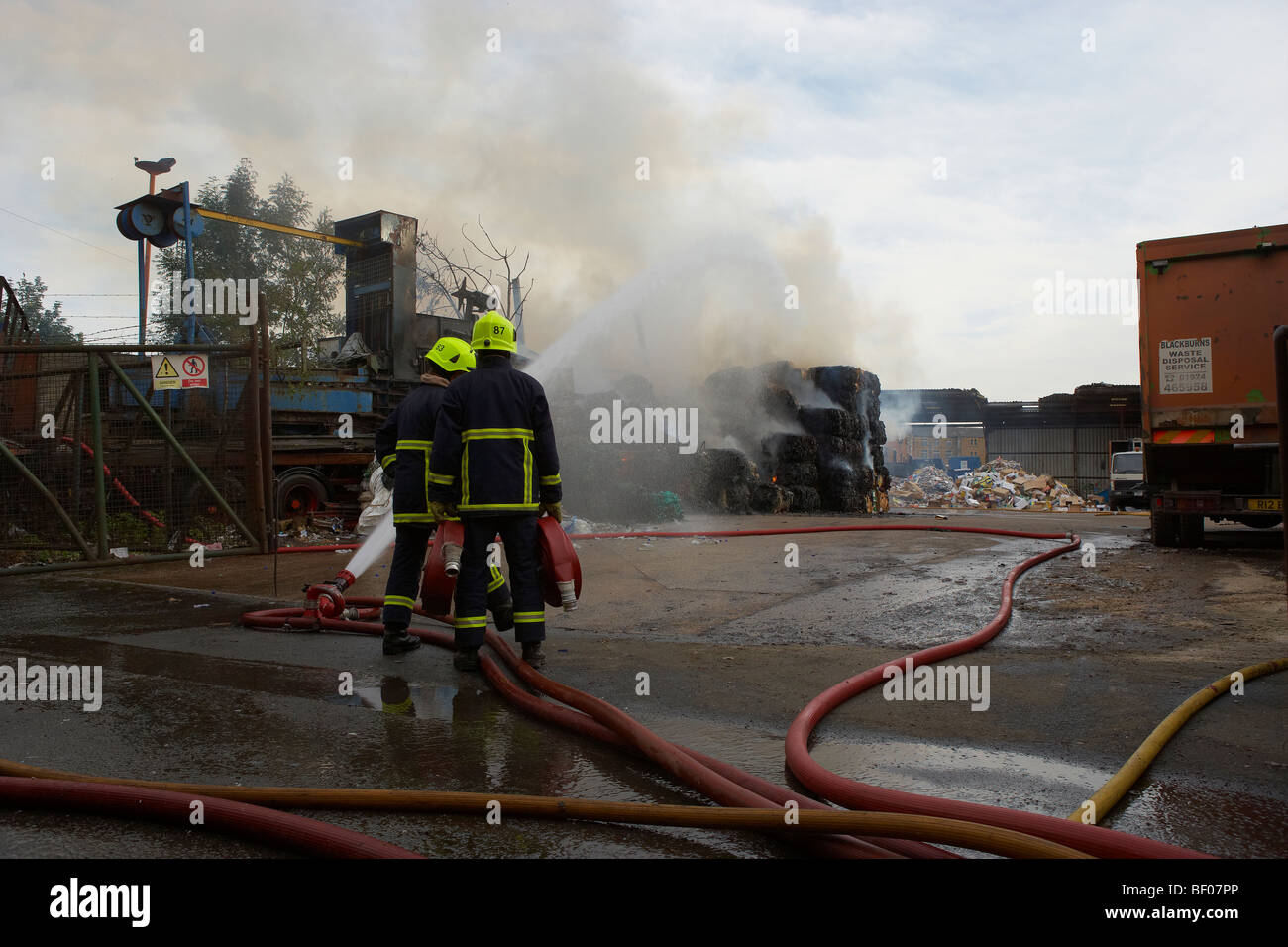 FIRE AT WASTE PAPER RECYCLING PLANT Stock Photo - Alamy