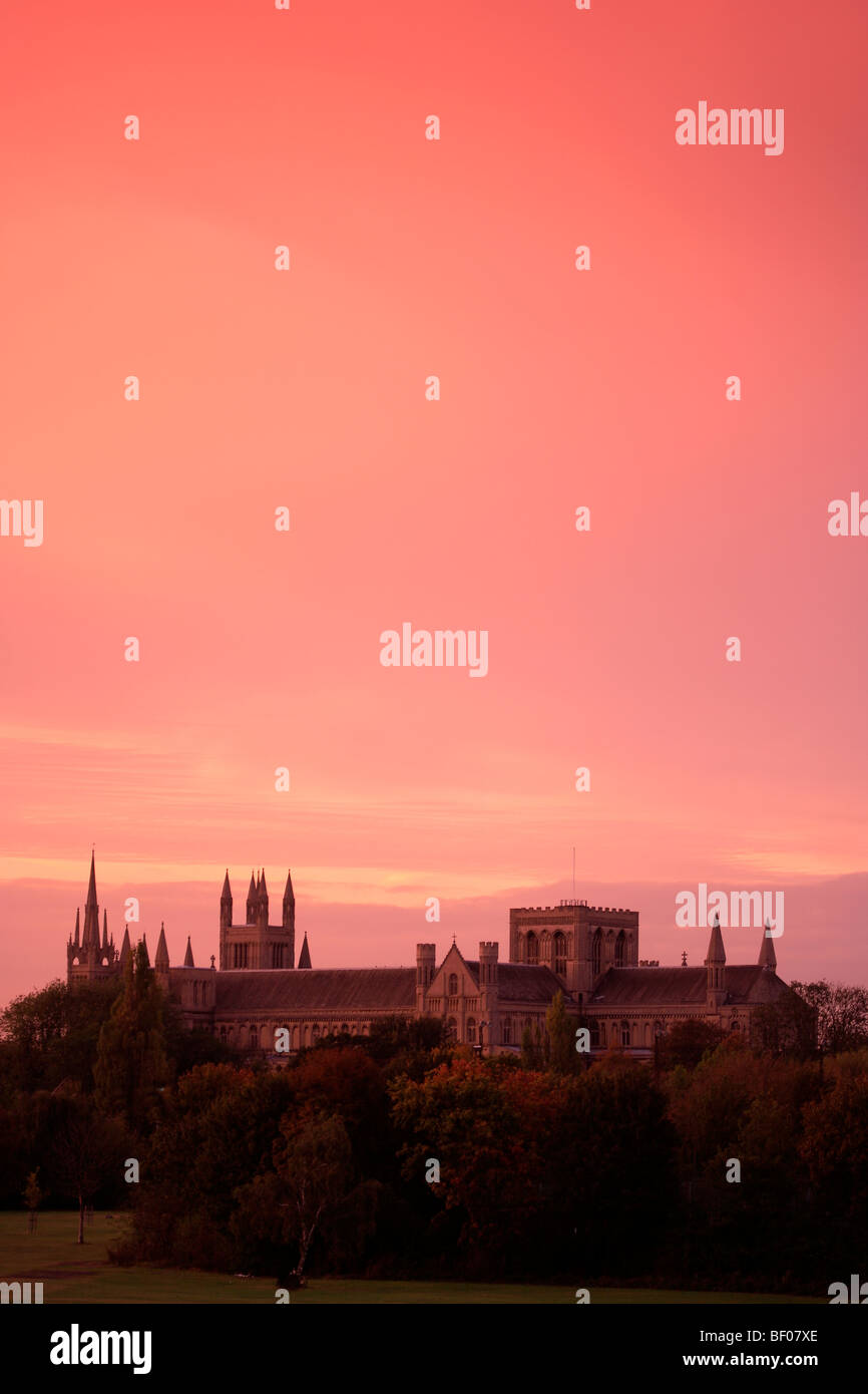Sunset Landscape South Elevation Cloisters Peterborough City Cathedral ...