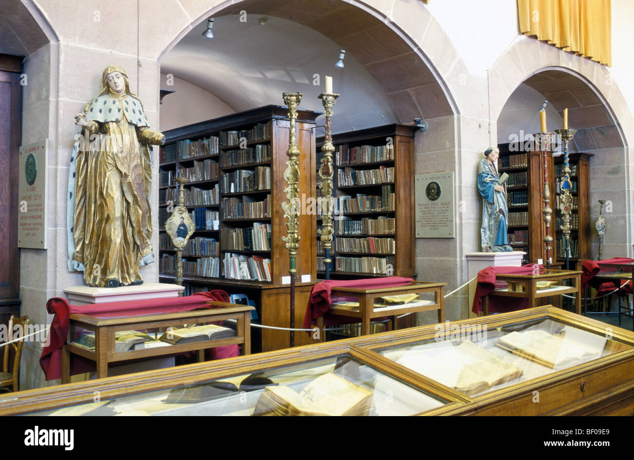 Reading room of famous humanistic library in Selestat, Alsace, France ...