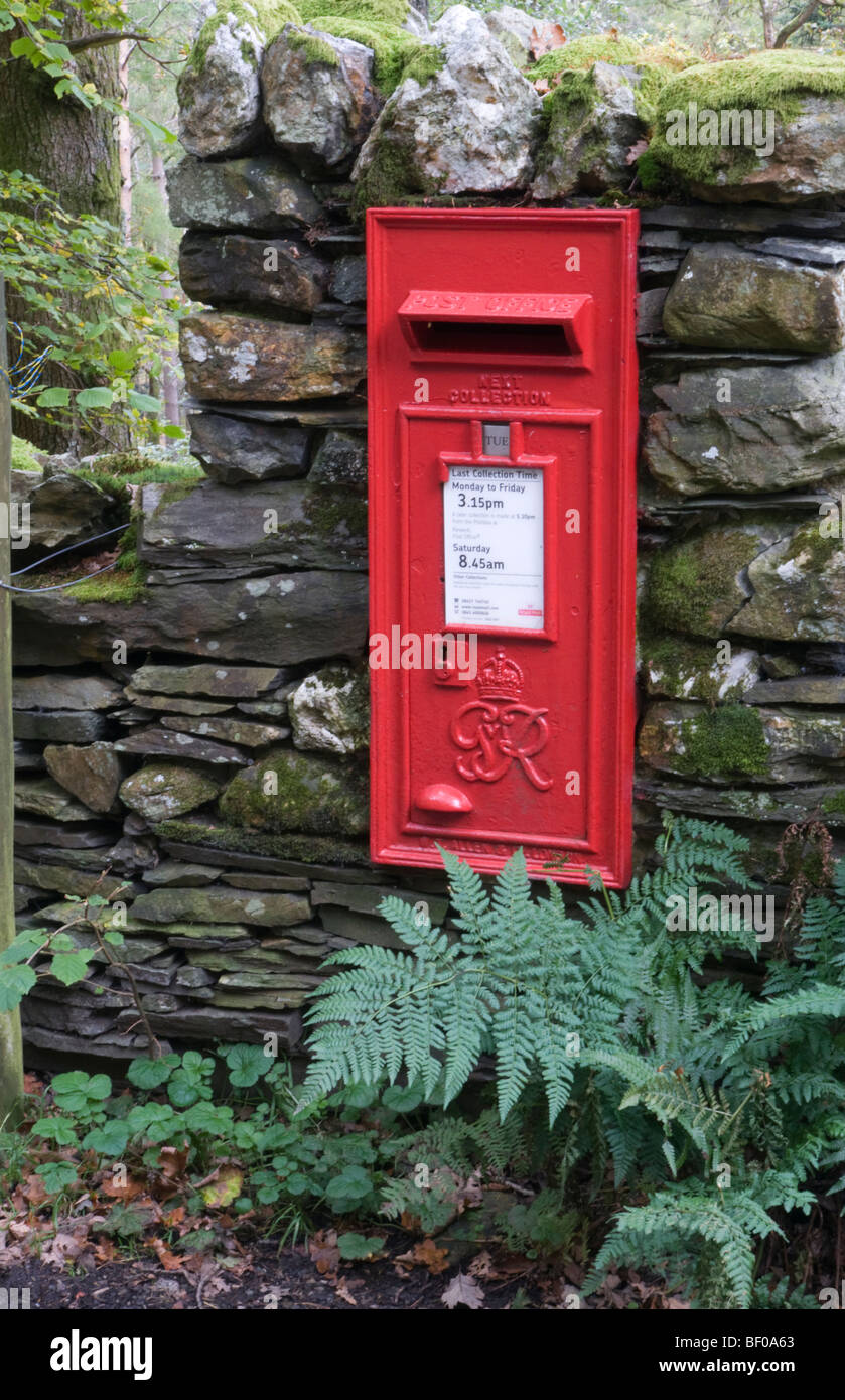 Rural post box in The Lake District, near Derwentwater Stock Photo - Alamy