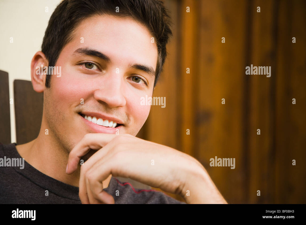 Close-up of a man smiling Stock Photo - Alamy
