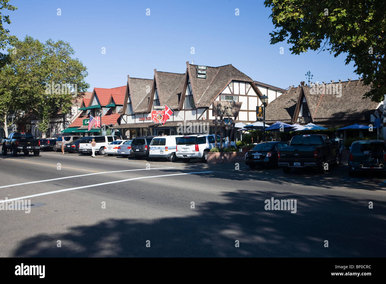 Shopping street in Solvang in California, USA Stock Photo - Alamy