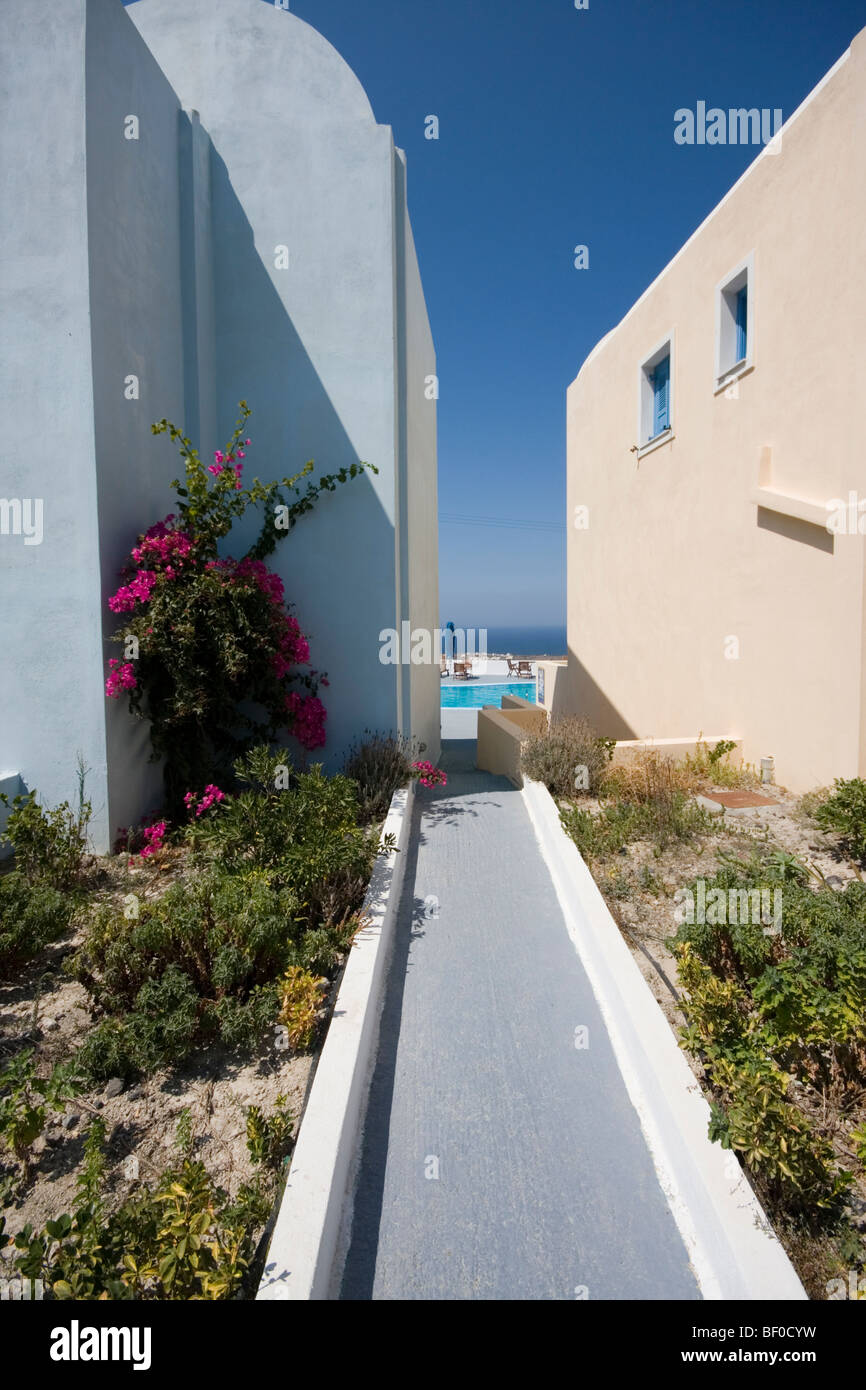 Classic Greek style buildings and pool Stock Photo - Alamy