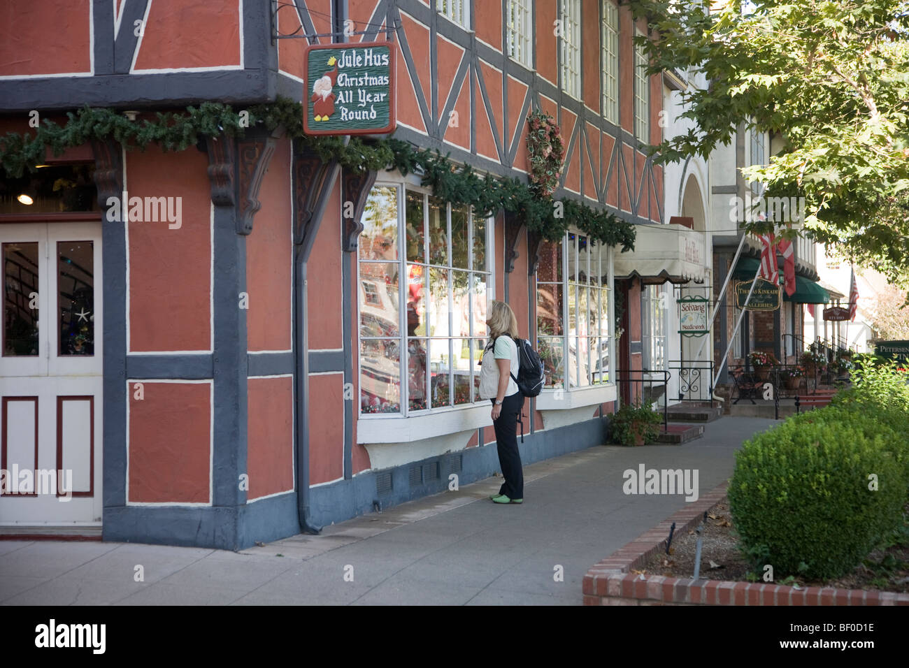 Shopping street in Solvang in California, USA Stock Photo - Alamy