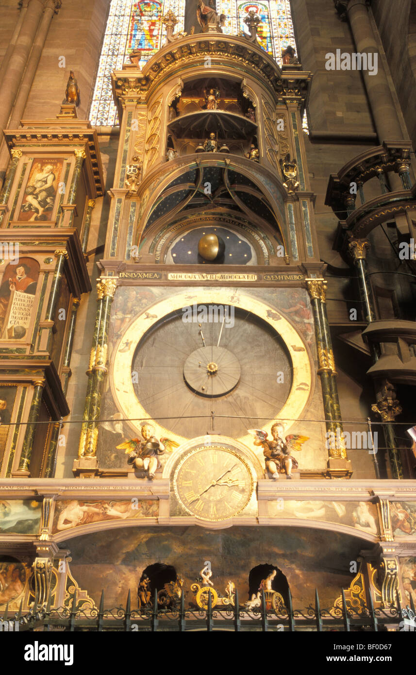 Astronomical Clock in the Cathedral, Strasbourg, Alsace, France Stock ...