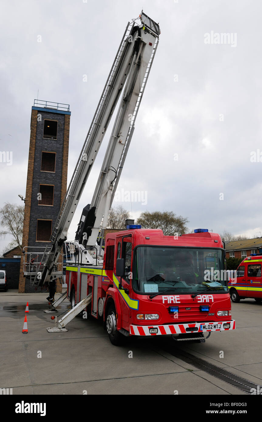 ERF ECU Fire Engine Hydraulic Platform Cheshire Stock Photo - Alamy