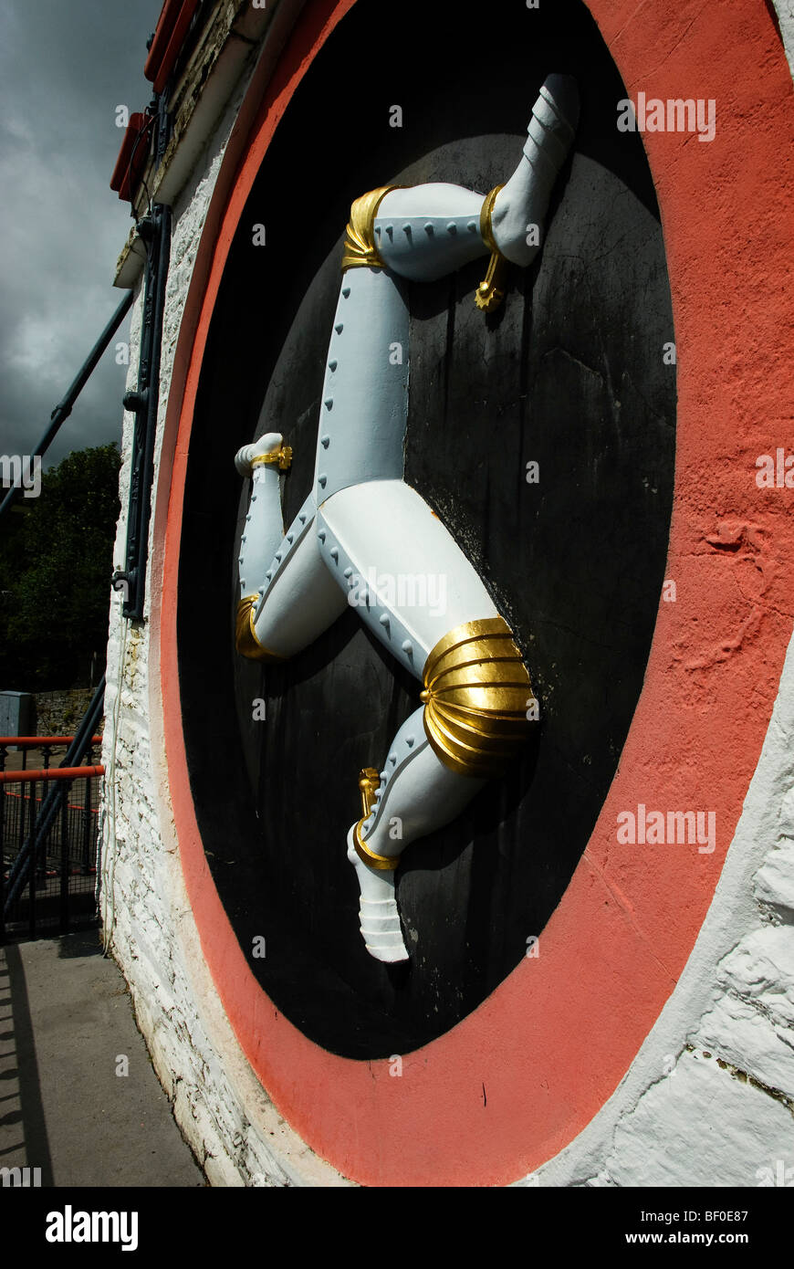 Three legs of man symbol at Laxey Wheel Stock Photo - Alamy