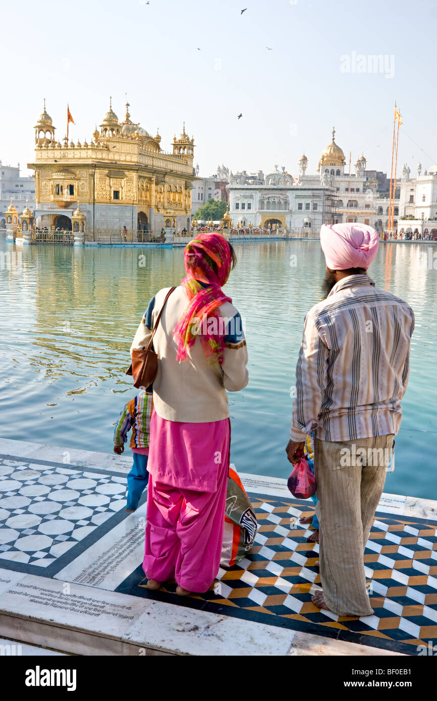 People visiting and praying at Golden Temple, Amritsar, Punjab Stock ...