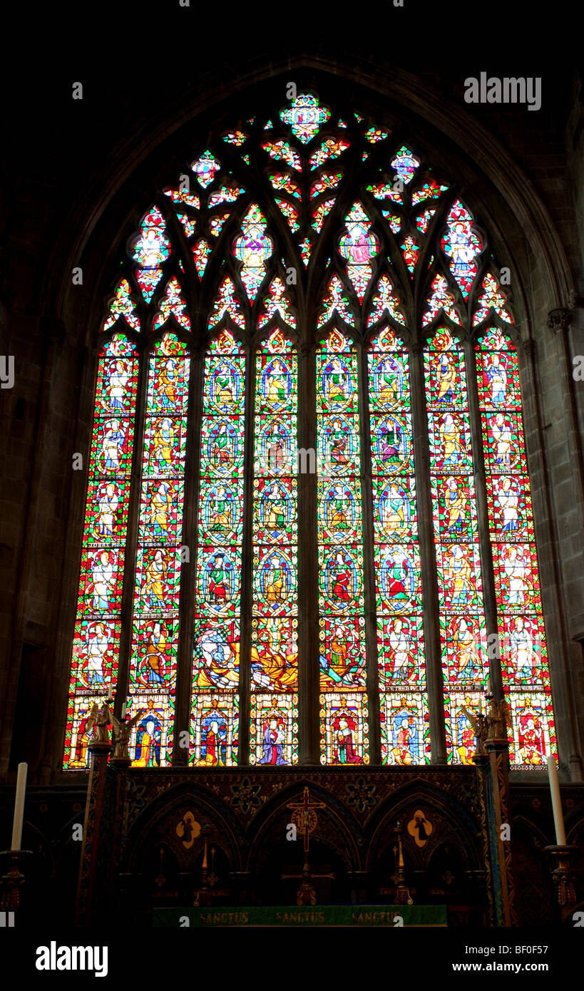 The Jesse window in St Mary`s Church in the town of Shrewsbury,all but ...