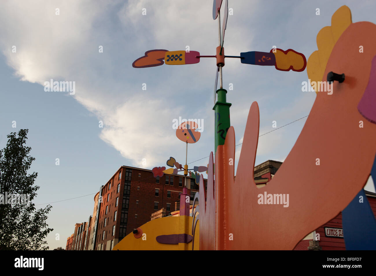 Colorful art sculptures line the B-Line rails to trails trail in ...