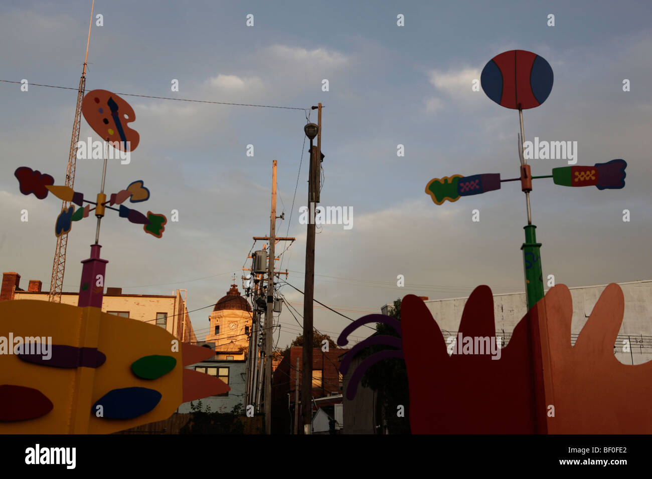 Colorful art sculptures line the B-Line rails to trails trail in ...