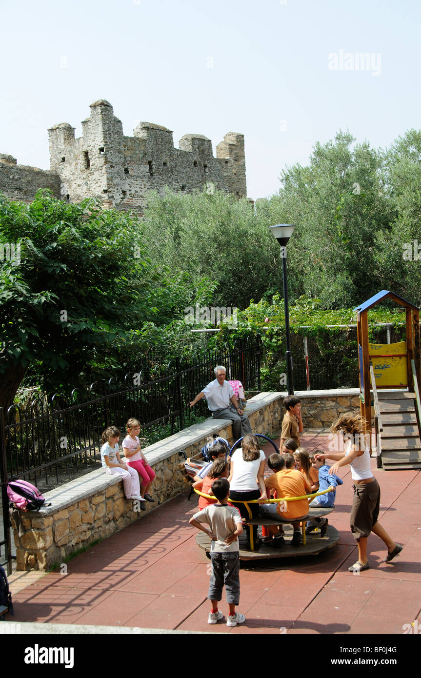 Children's playground within the Old City walls Thessaloniki northern ...