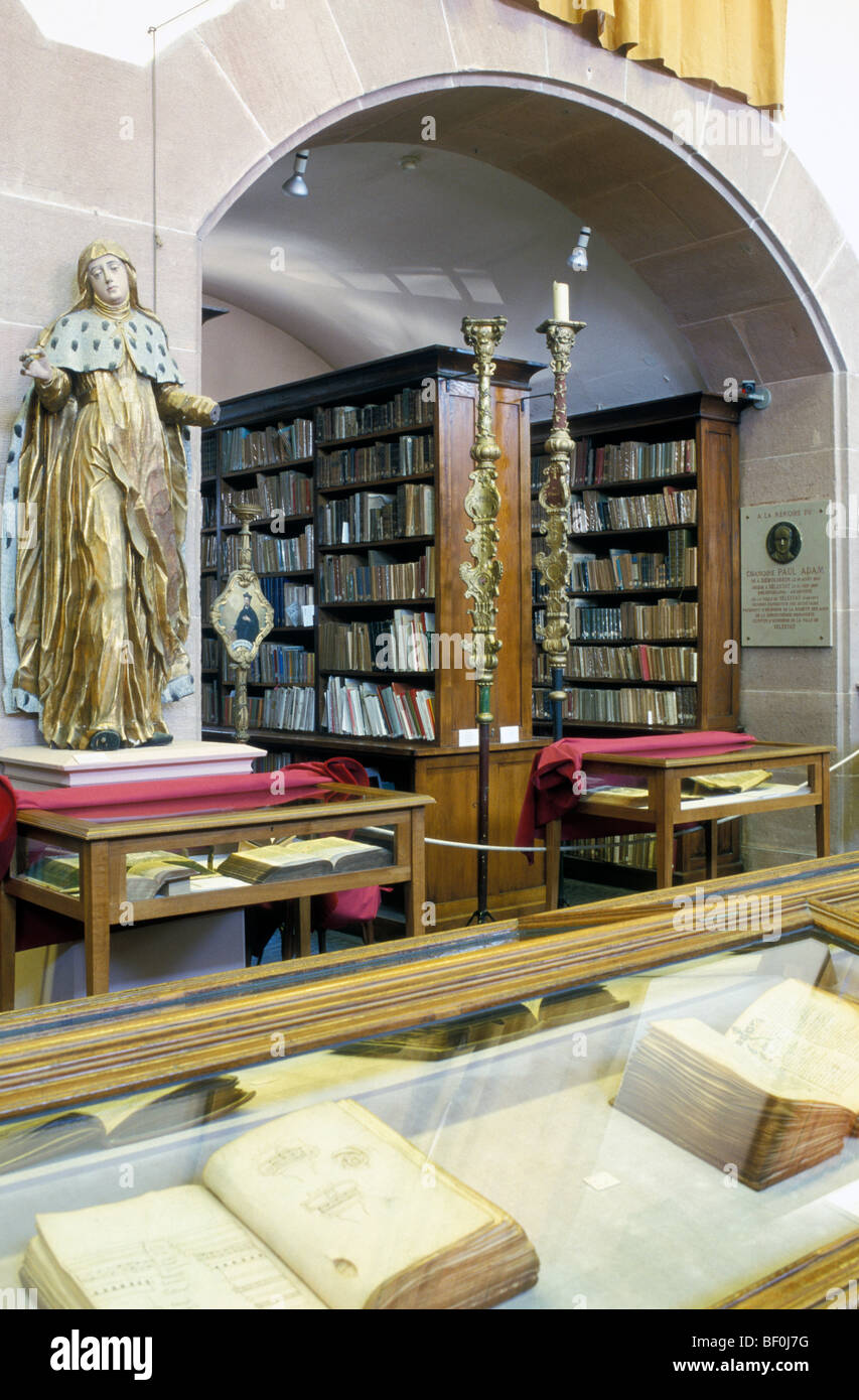 Reading room of famous humanistic library in Selestat, Alsace, France ...