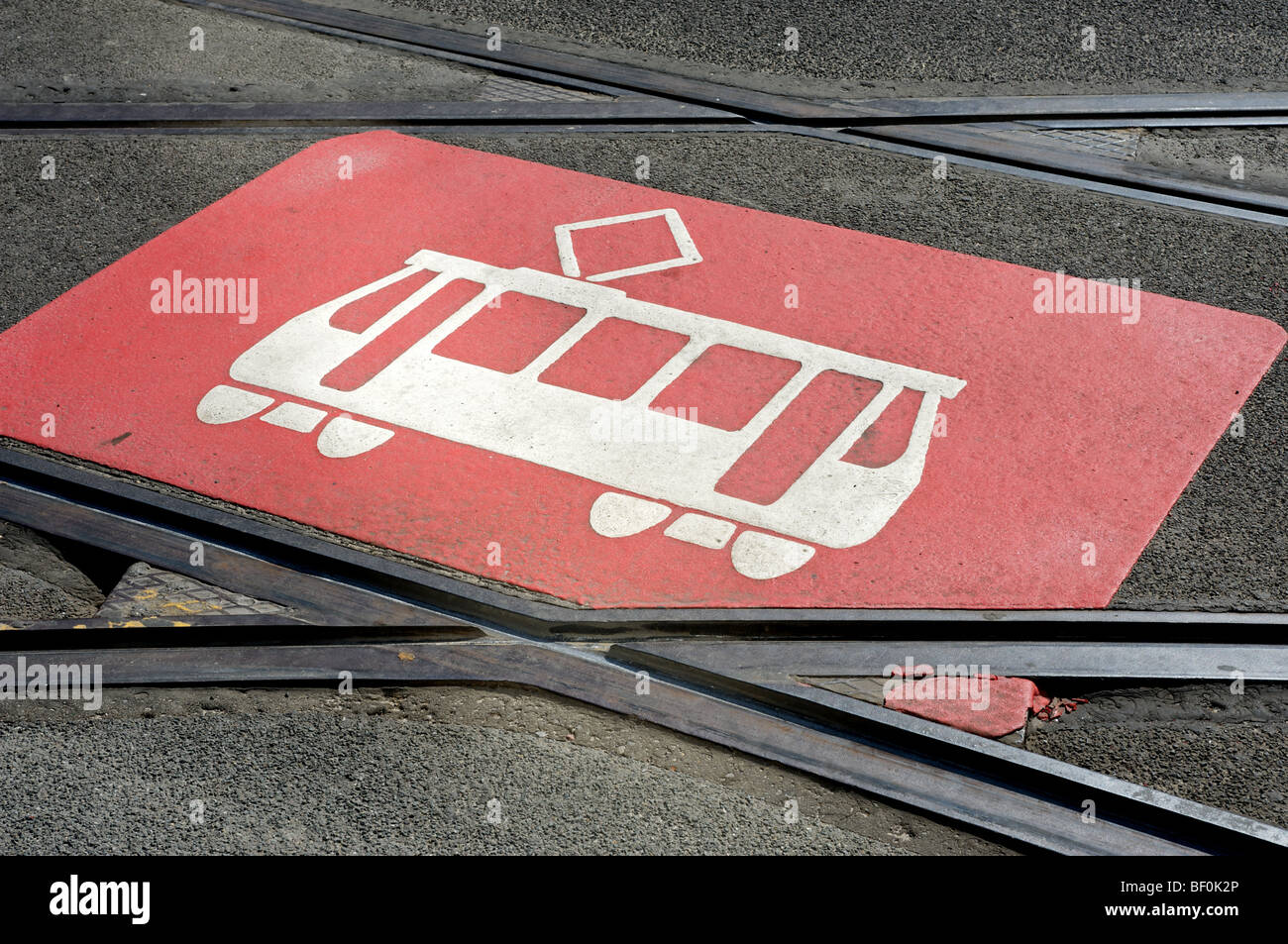 Tram road markings hi-res stock photography and images - Alamy