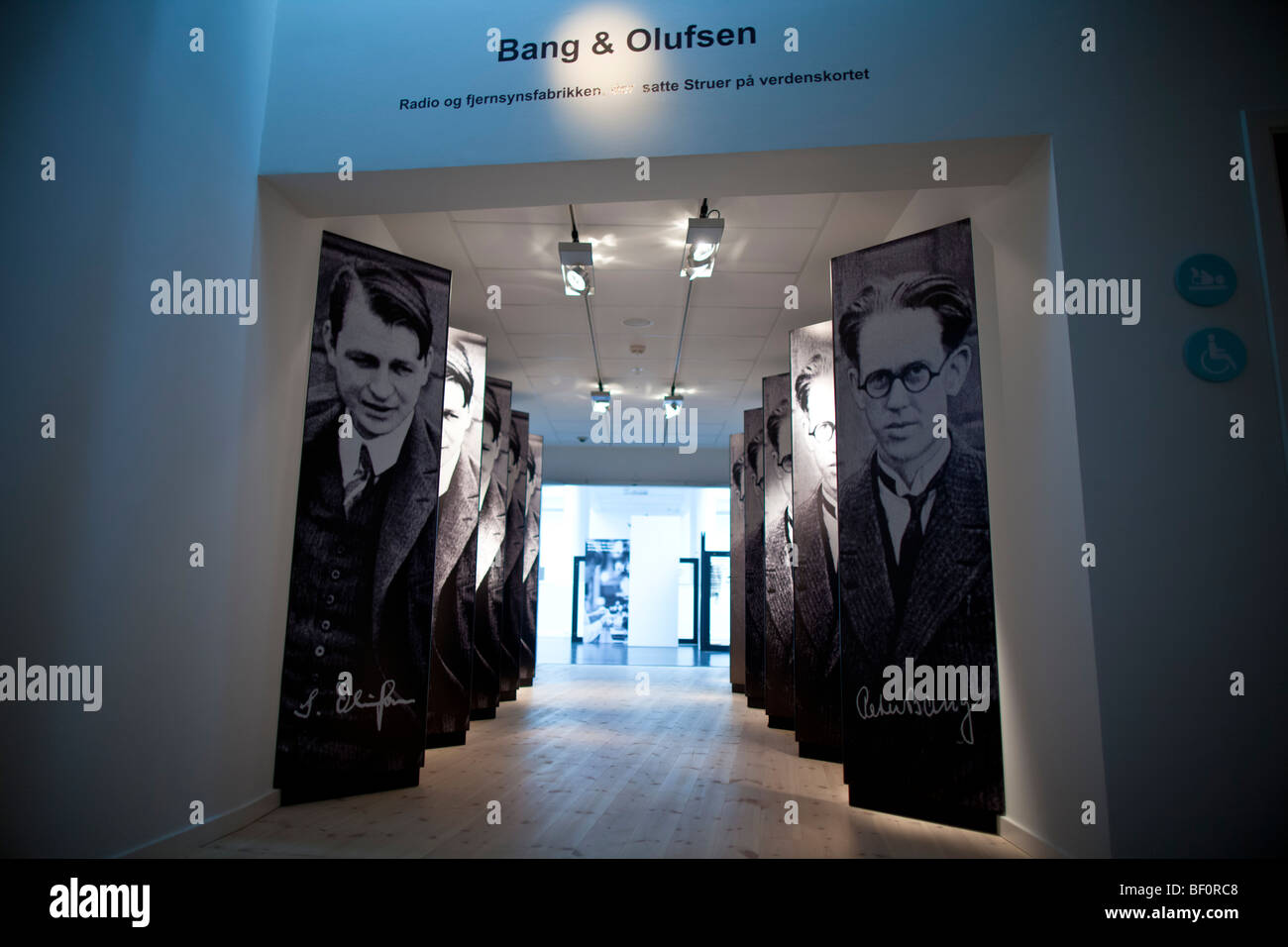 The entrance into the Bang & Olufsen (B&O) museum in Struer, Denmark ...
