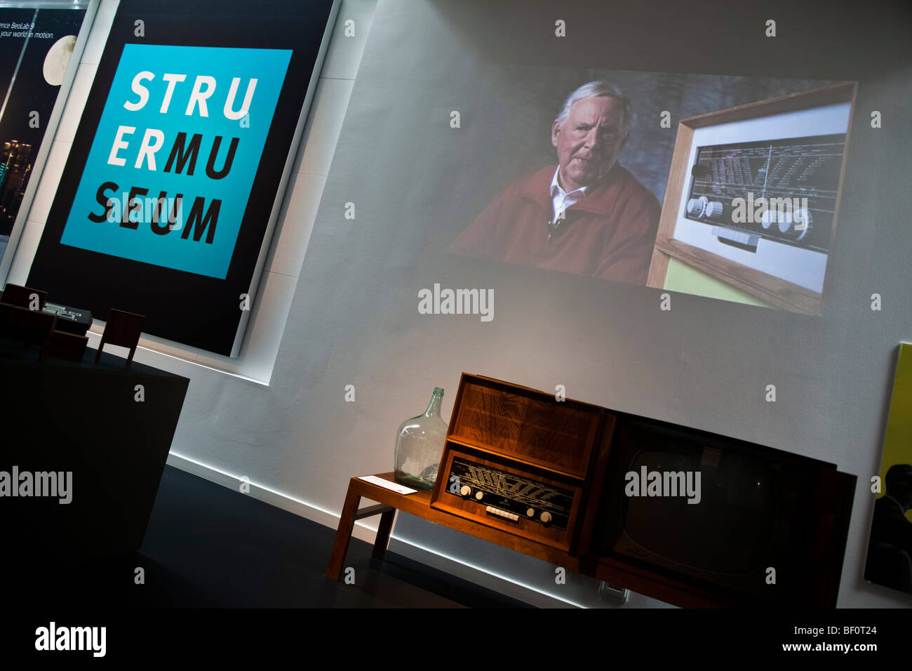 A video presentation is seen in the Bang & Olufsen (B&O) museum in ...