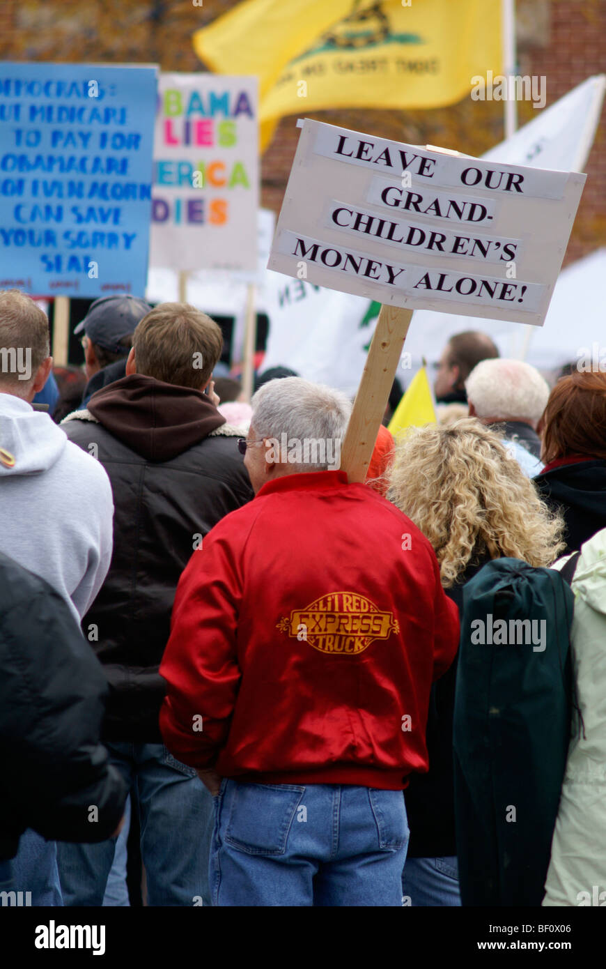 TEA Party Participant Displays Protest Sign Stock Photo - Alamy