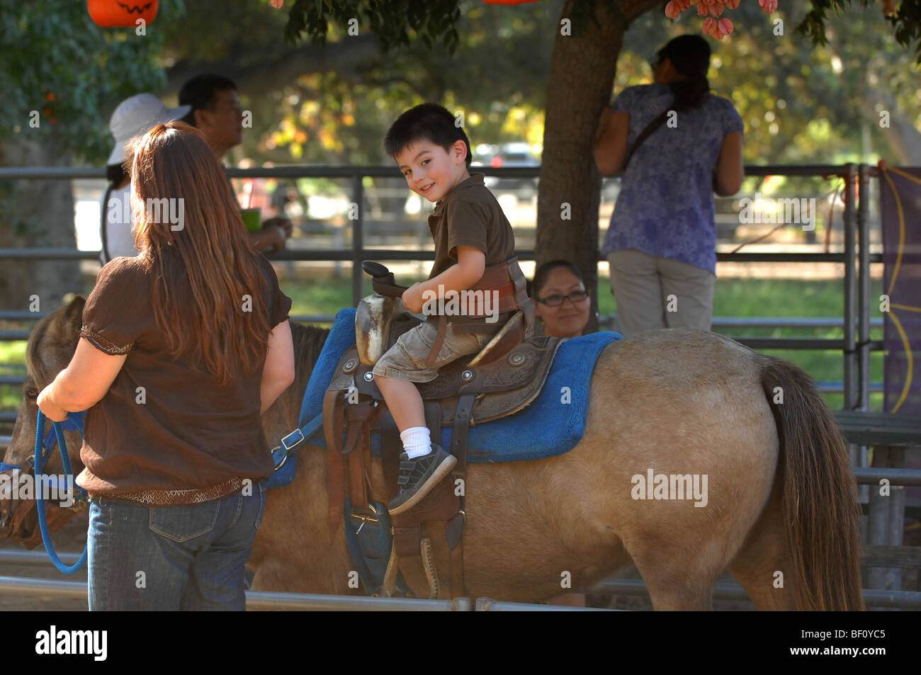 Children get pony rides at Irvine regional park in Orange County ...