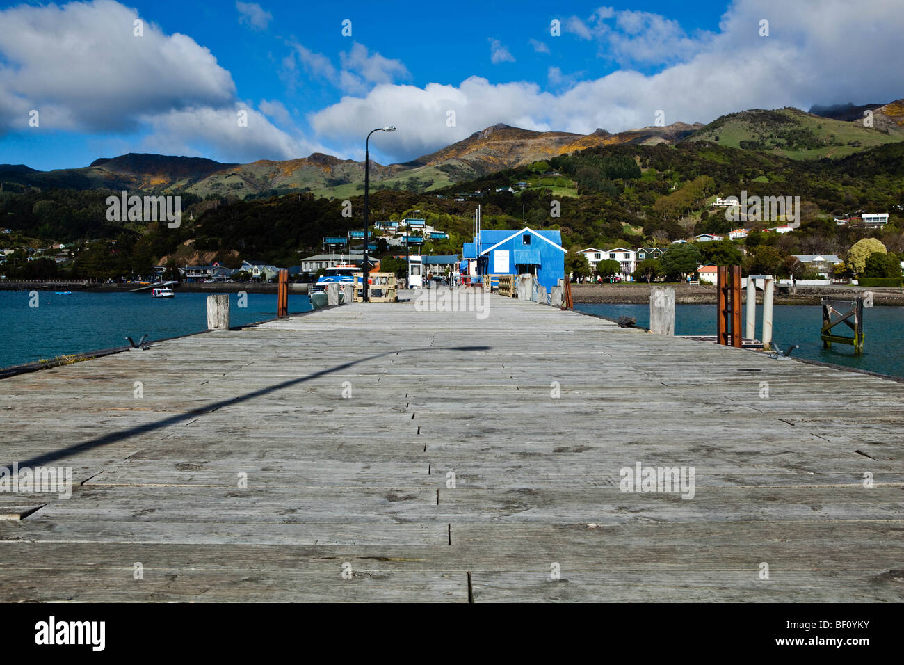 The wharf at Akaroa, a small community with French roots on the South ...