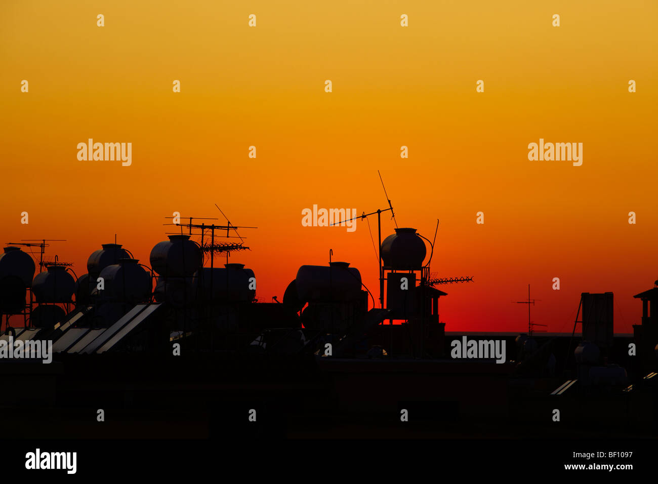 urban rooftop sunset Stock Photo - Alamy