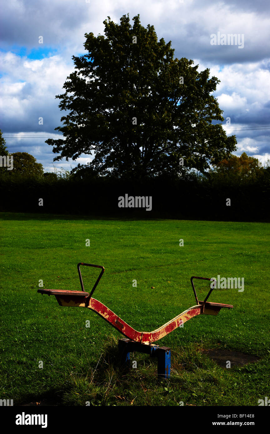 Playground with seesaw hi-res stock photography and images - Alamy
