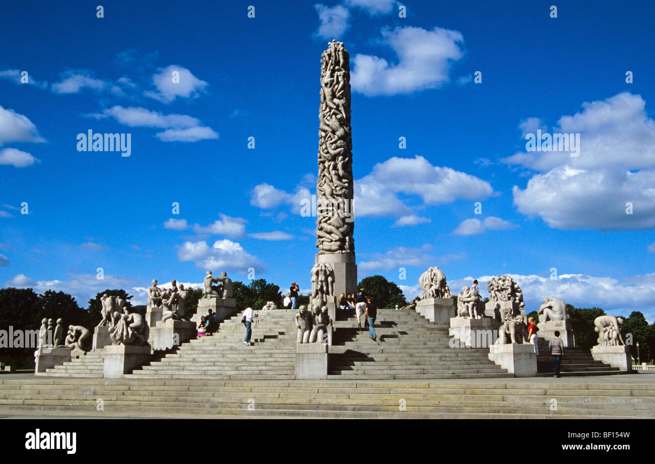 The Monolith in Vigeland Sculpture Park, which is part of Frogner Park ...