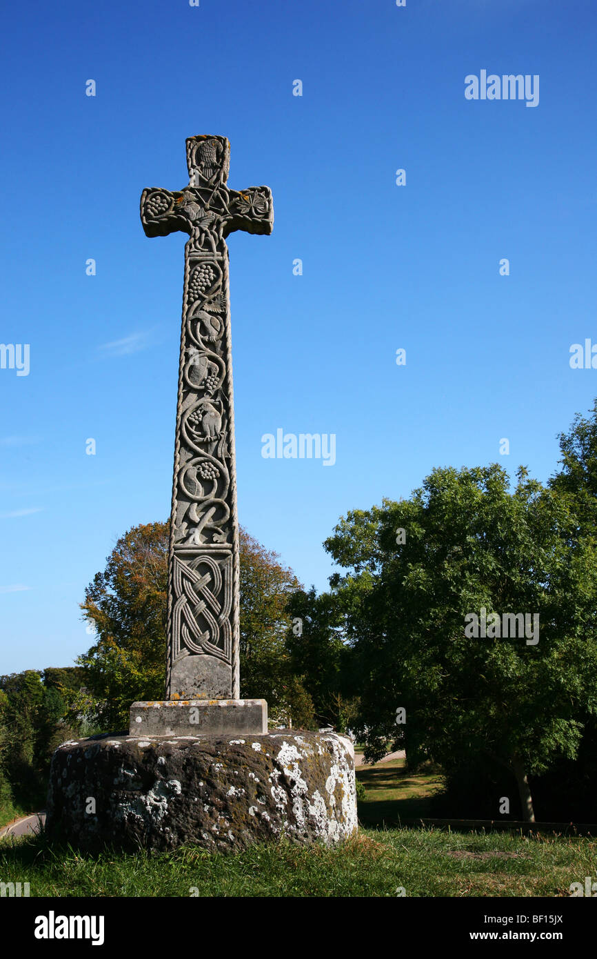 Stone monument erected in 1976 on the historic site of an ancient Saxon ...