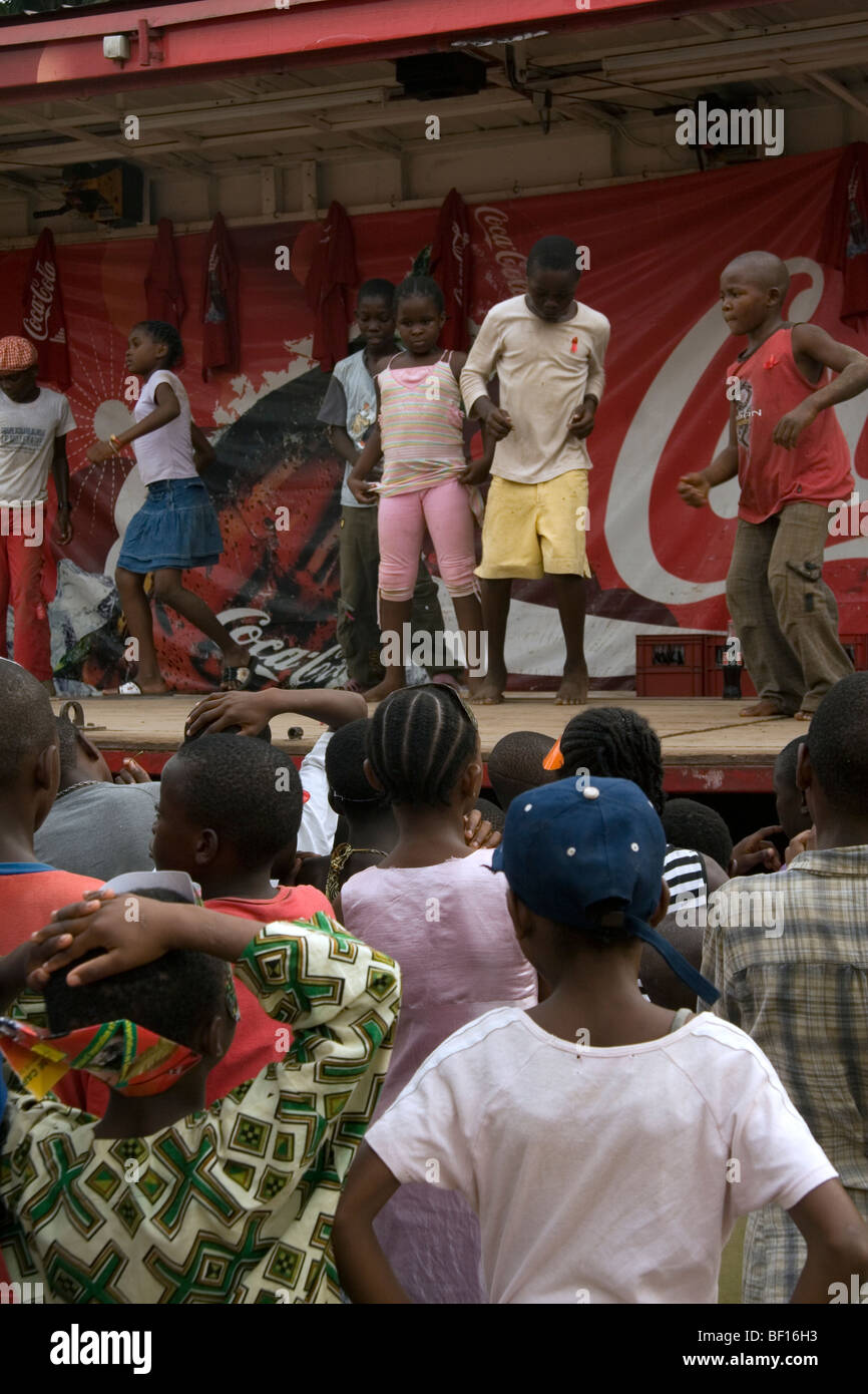 Children's dancing competition at Carnival in Bonapriso district Douala ...