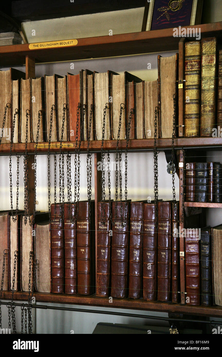 The Chained Library housed in The old Treasury of Wimborne Minster ...