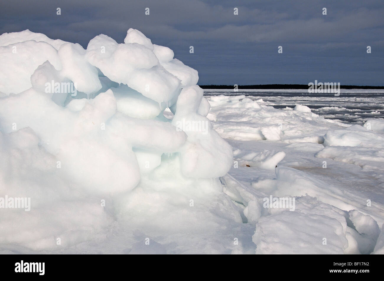 frozen bank with Sea ice, White Sea, Russia Stock Photo - Alamy