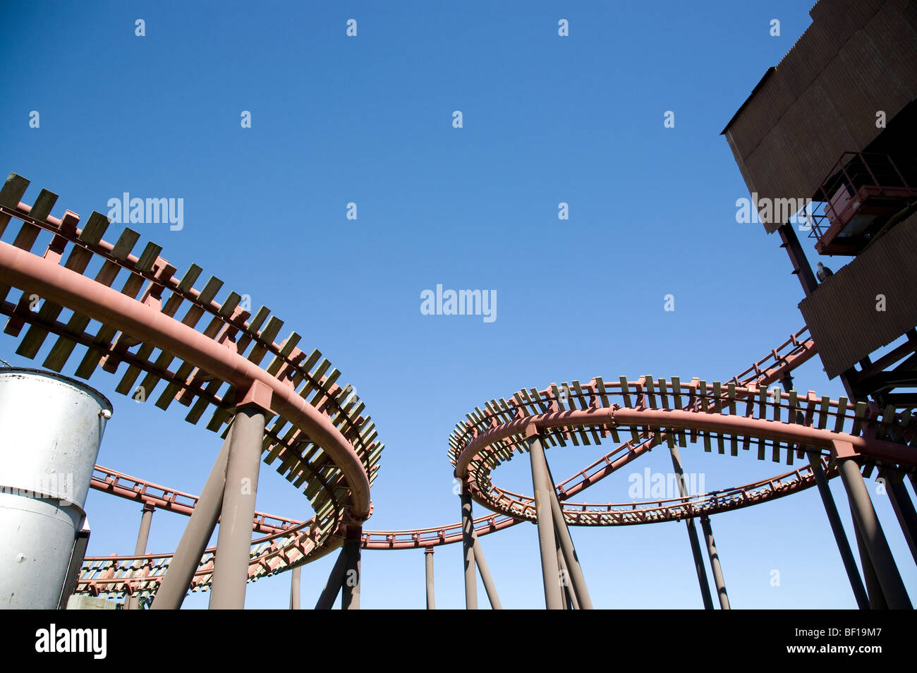 Empty Roller Coaster track Stock Photo - Alamy
