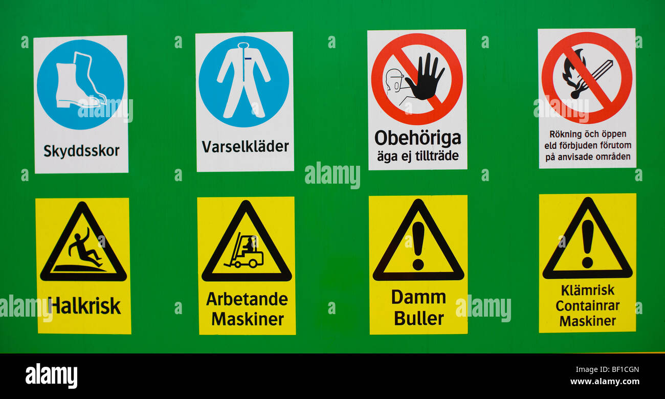 Warning signs and prohibitory signs, Sweden Stock Photo - Alamy