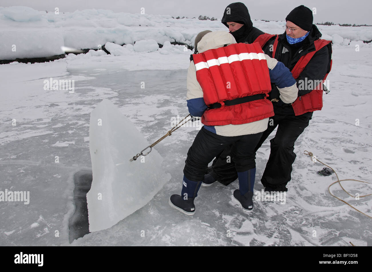 ice diving, ice camp, White Sea, Russia Stock Photo - Alamy