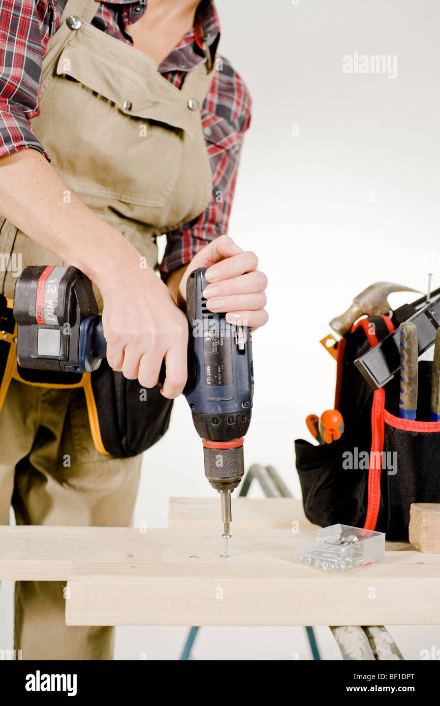 A carpenter with tools Stock Photo - Alamy