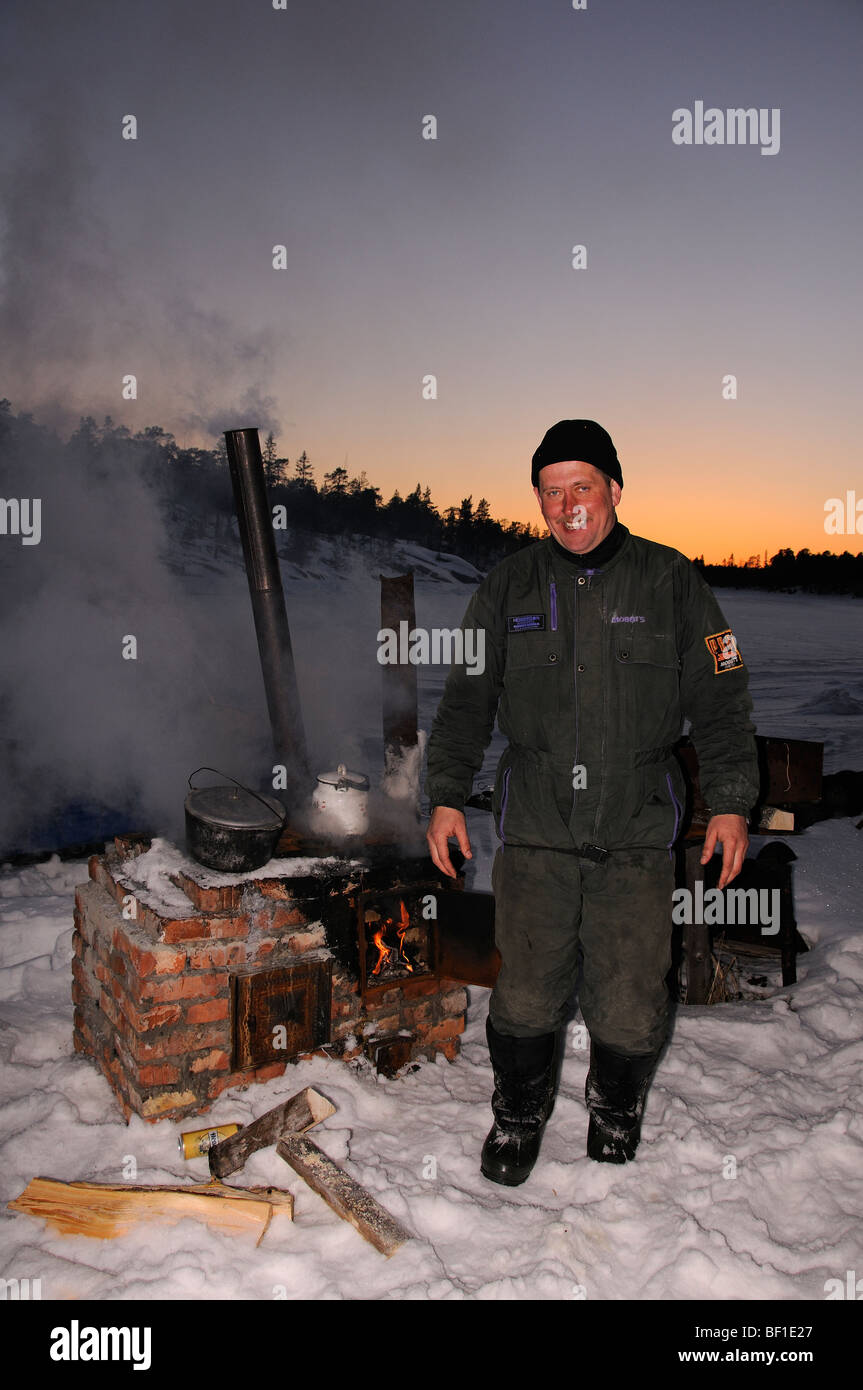 outdoor barbecue, n grill, White Sea, Russia Stock Photo - Alamy
