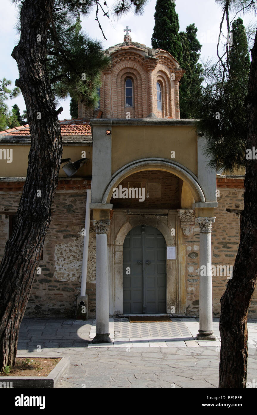 The katholikon a domed cruciform church in the grounds of Vlatadon ...