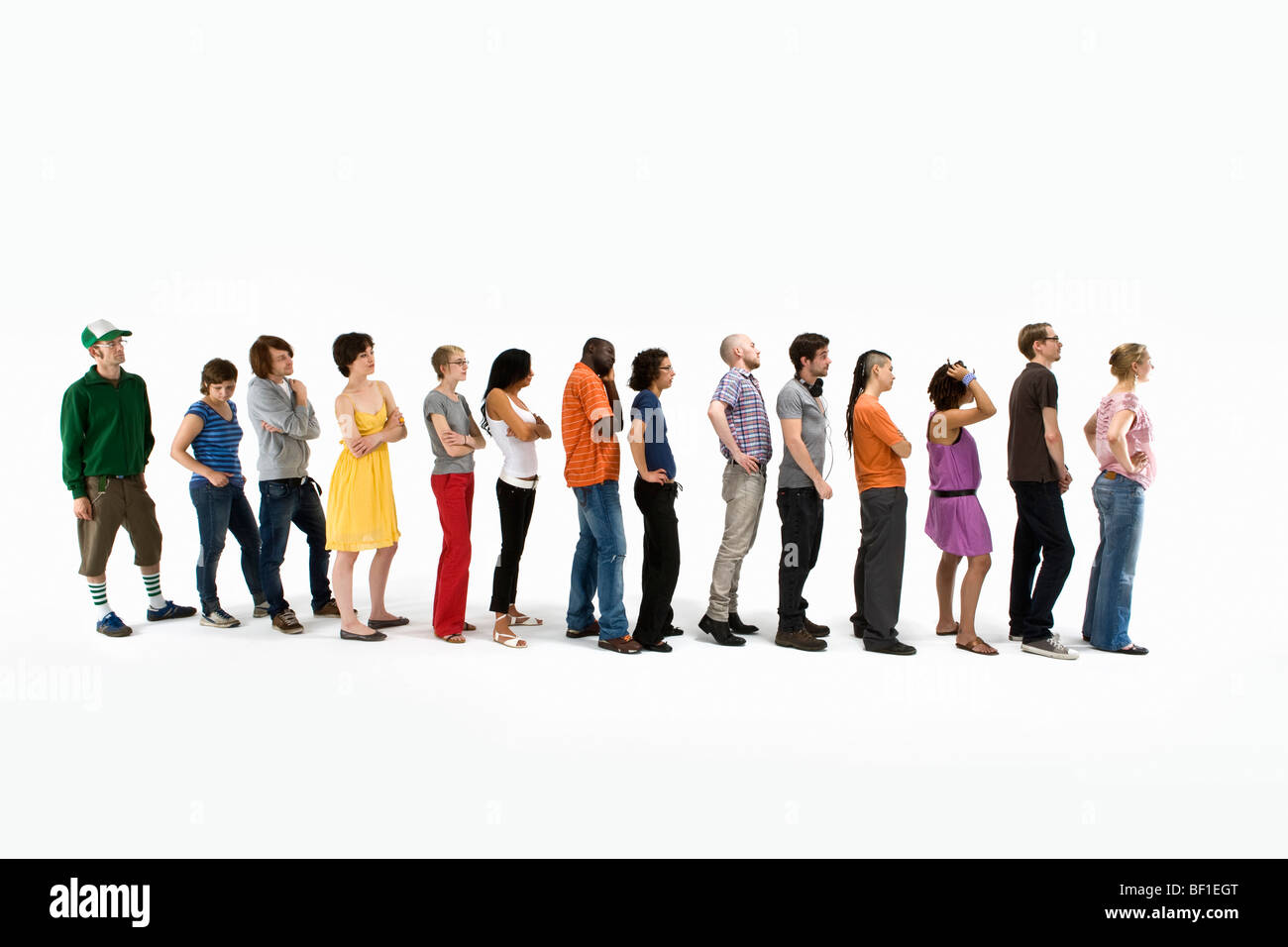 Women standing in line Cut Out Stock Images & Pictures - Alamy