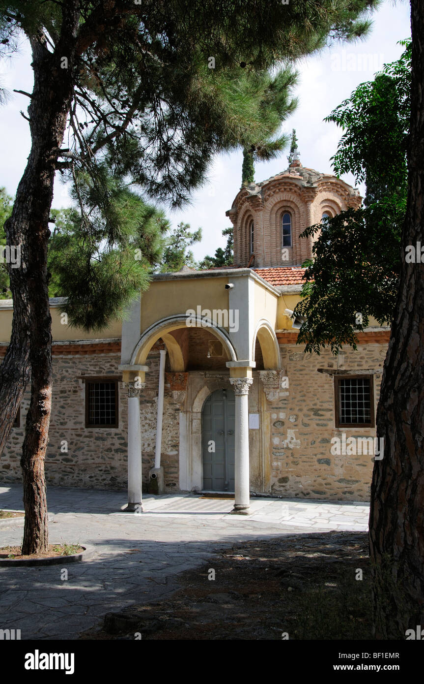 The katholikon a domed cruciform church in the grounds of Vlatadon ...