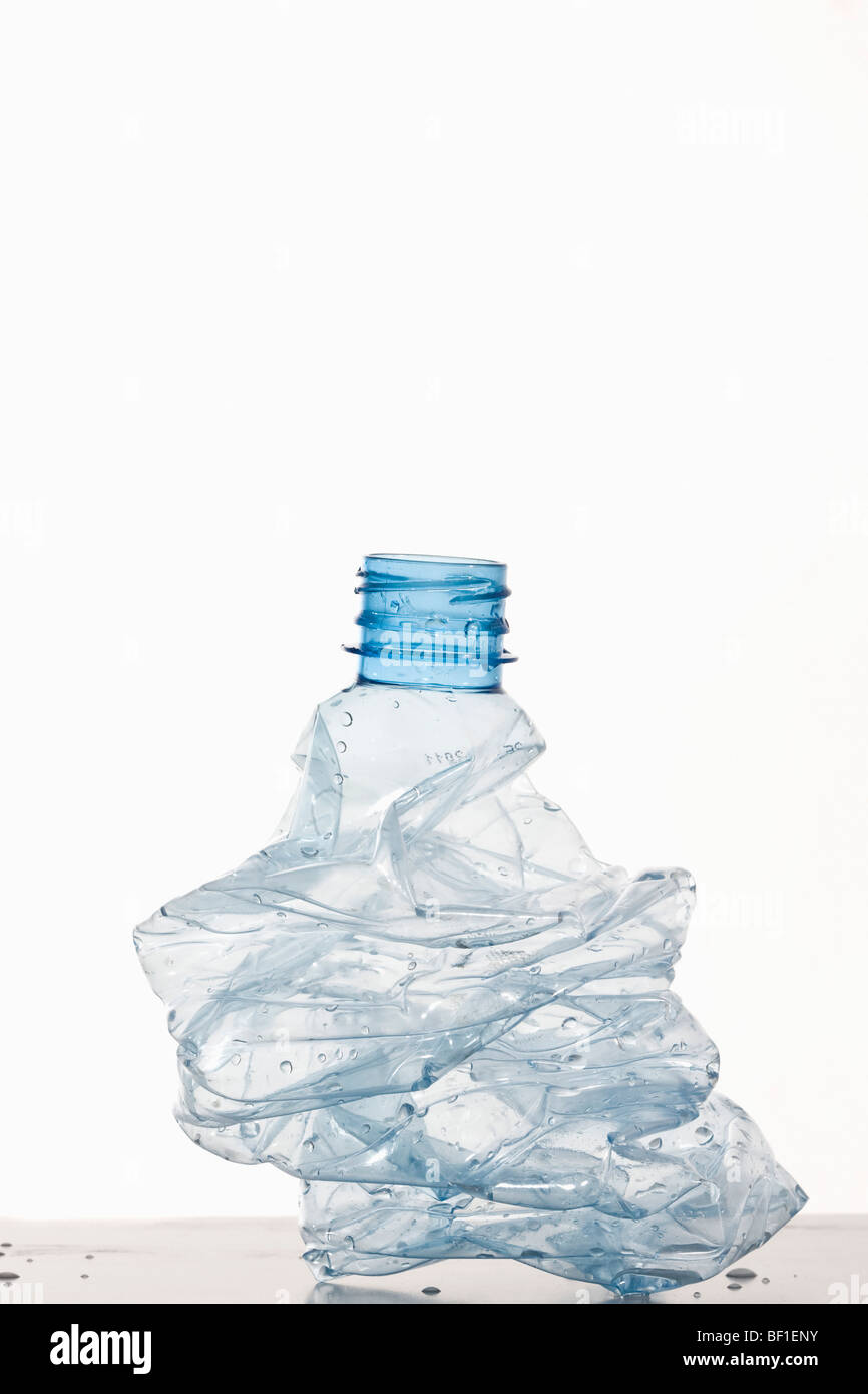 A crumpled plastic water bottle Stock Photo - Alamy