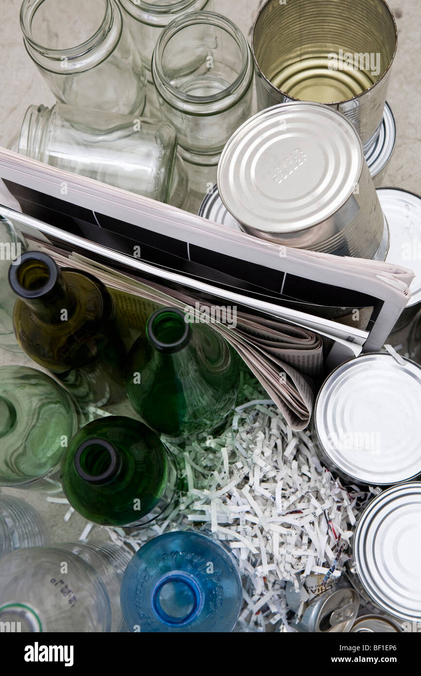 Variety of recyclables Stock Photo - Alamy