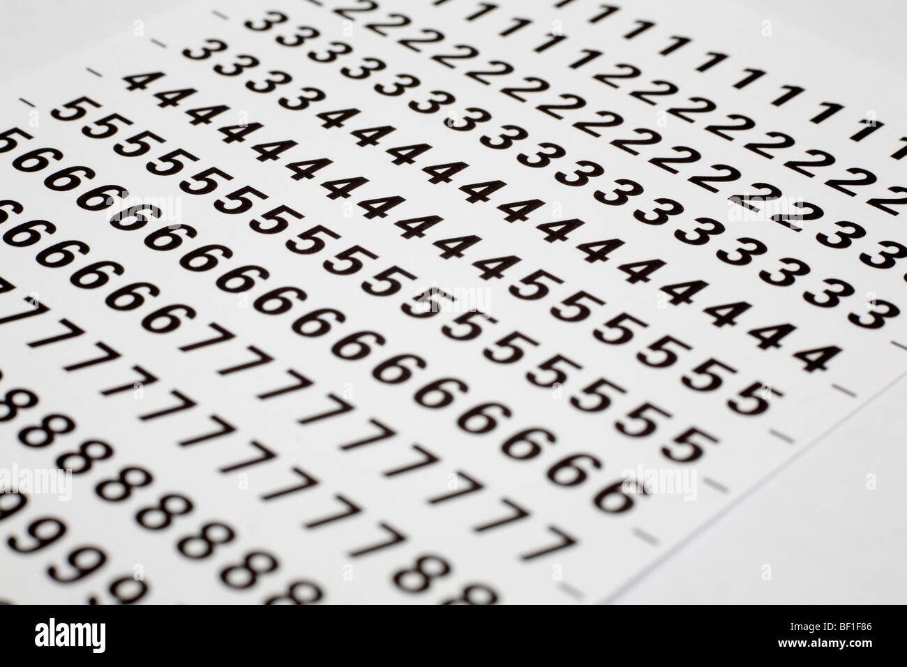 Series of numbers printed on paper Stock Photo - Alamy