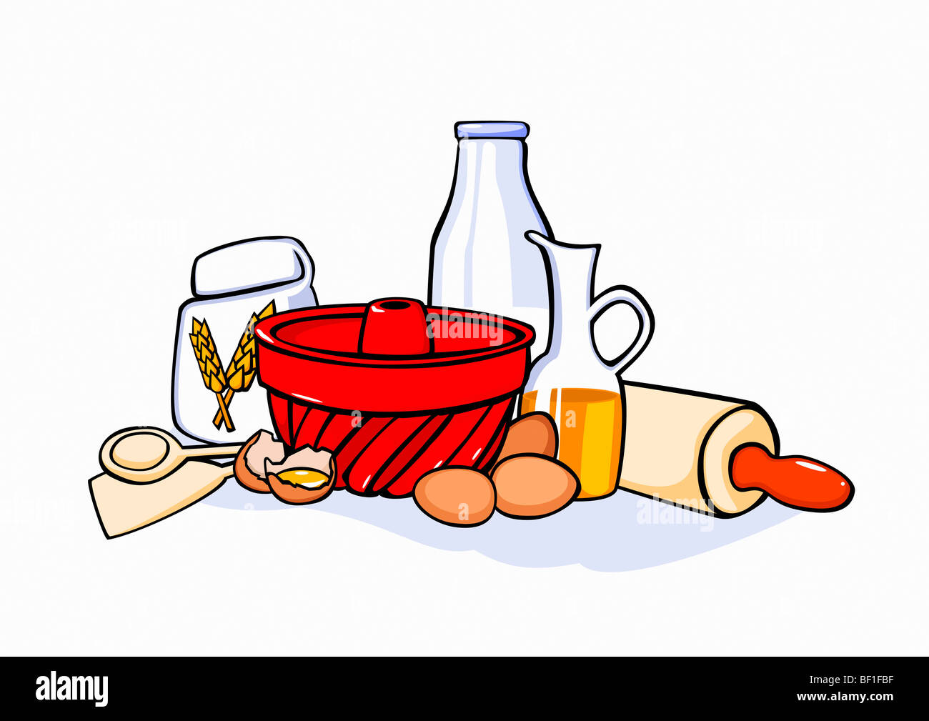Ingredients baking flour egg Cut Out Stock Images & Pictures - Alamy