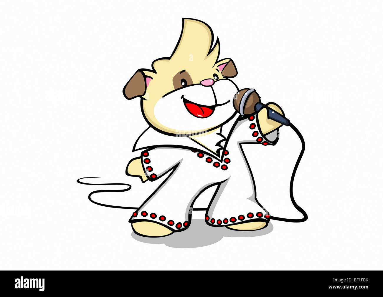 A cartoon dog impersonating Elvis Presley Stock Photo - Alamy