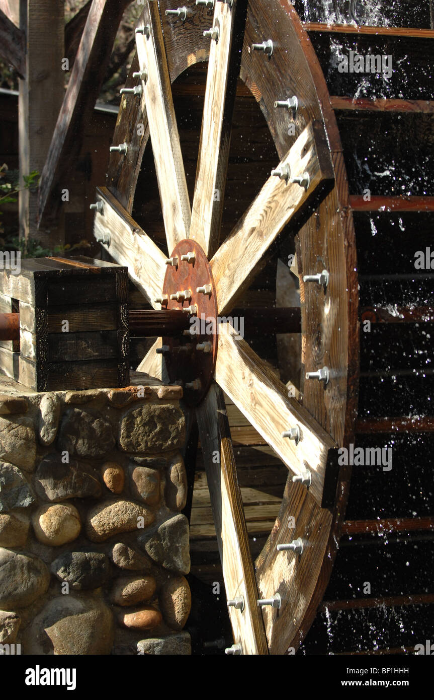 Decorative water wheel on display at Irvine Regional Park in Orange, CA ...