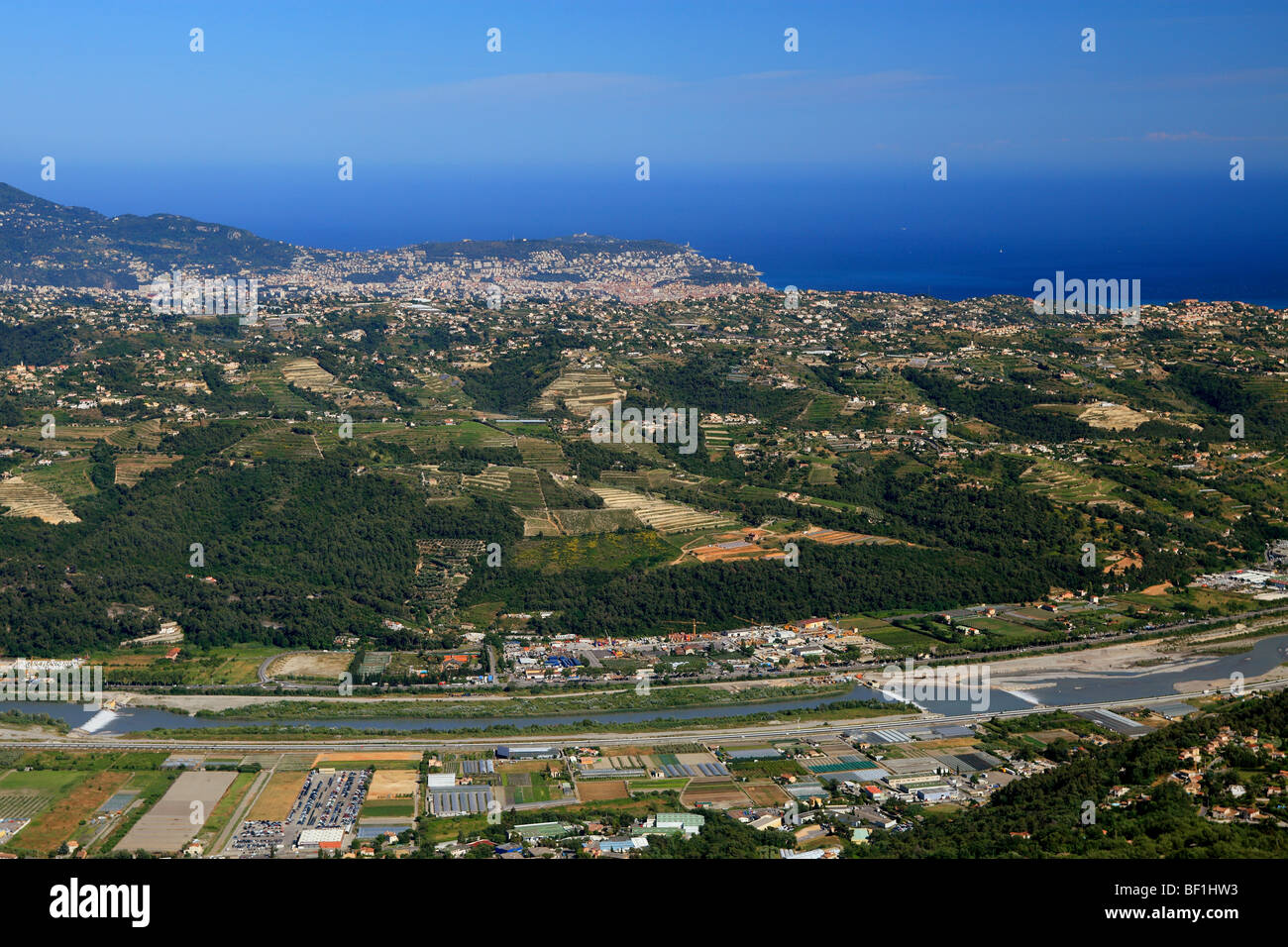 The Var valley, the mediterranean coast and the cote de Bellet ...