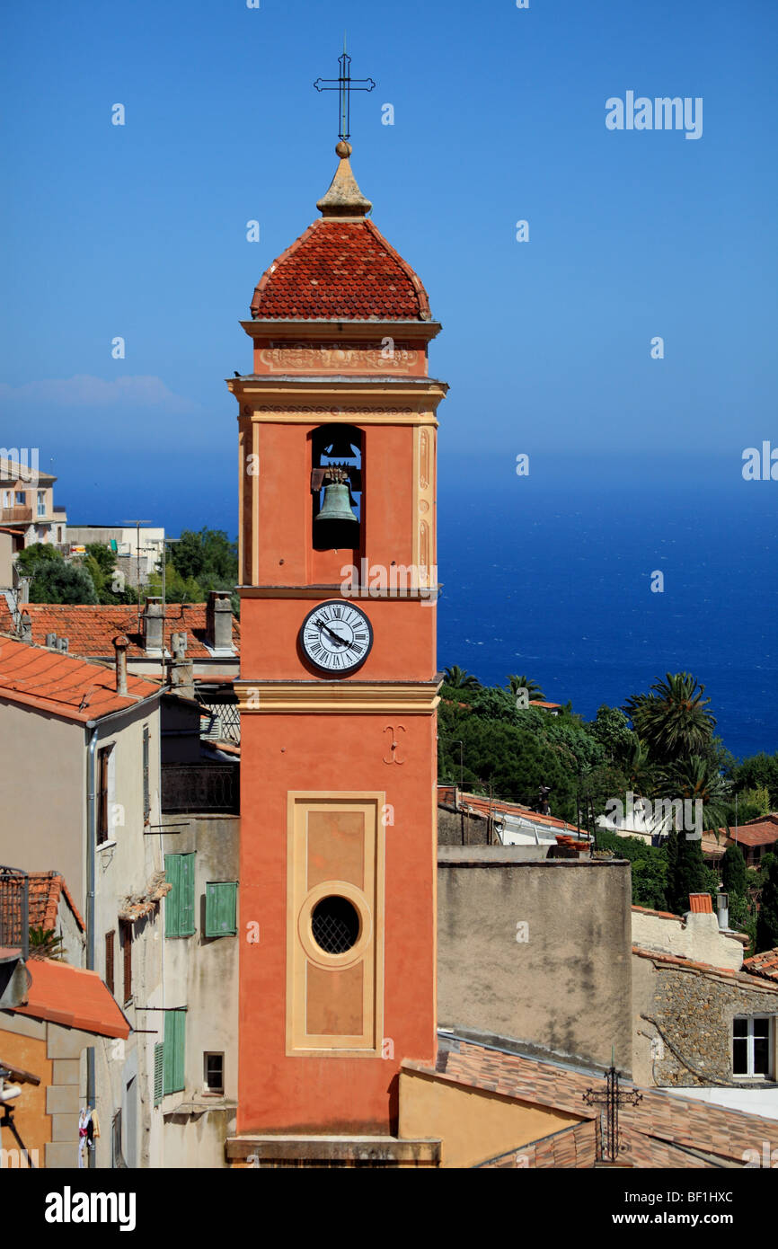 The church tower of the village of Roquebrune Stock Photo - Alamy